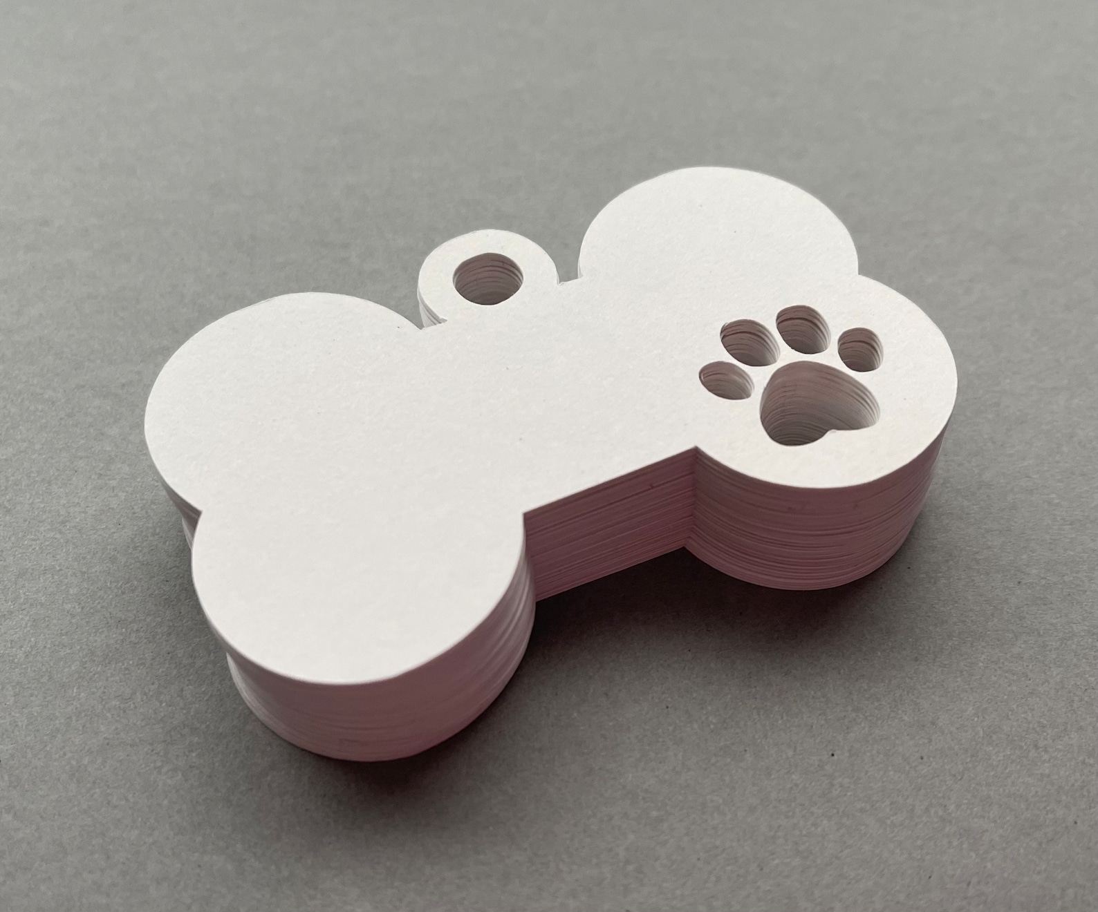 Set of 50 Dog Bone Tags With Paw Print, Card Making, Scrapbooking ...