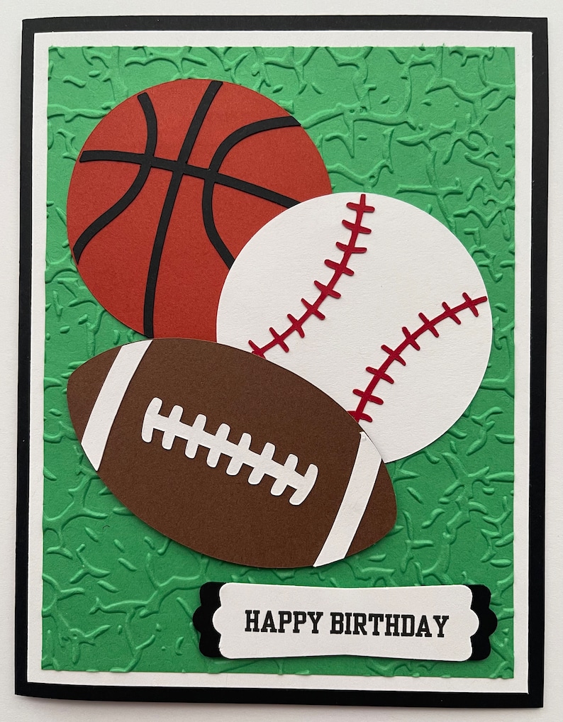Birthday "sports" A2 Card, Football, Baseball, Basketball, Sports, Boy ...
