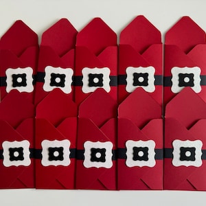 Set of 10 Christmas Santa Suit Treat Pockets, Party Favors, Merry ...