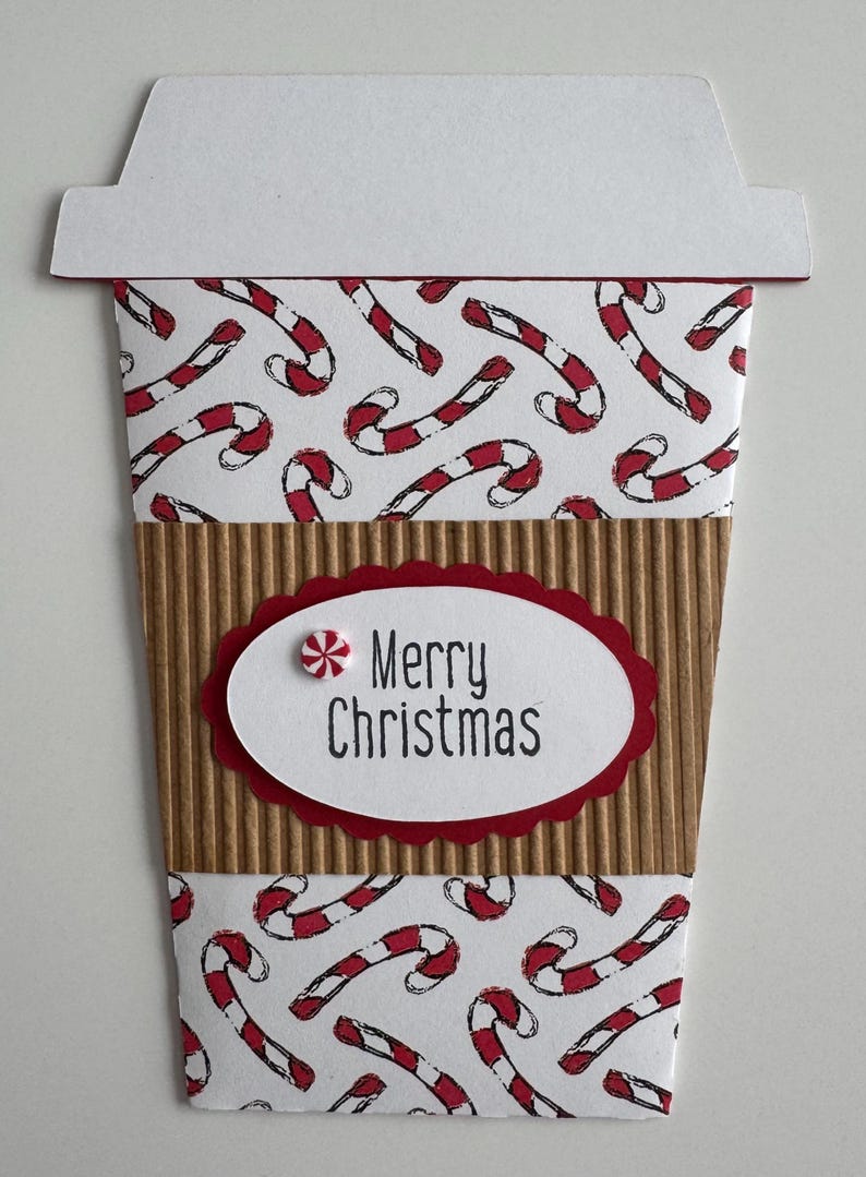 Coffee "candy Cane" Gift Card Holder, Handmade, Christmas, Treat, Java ...