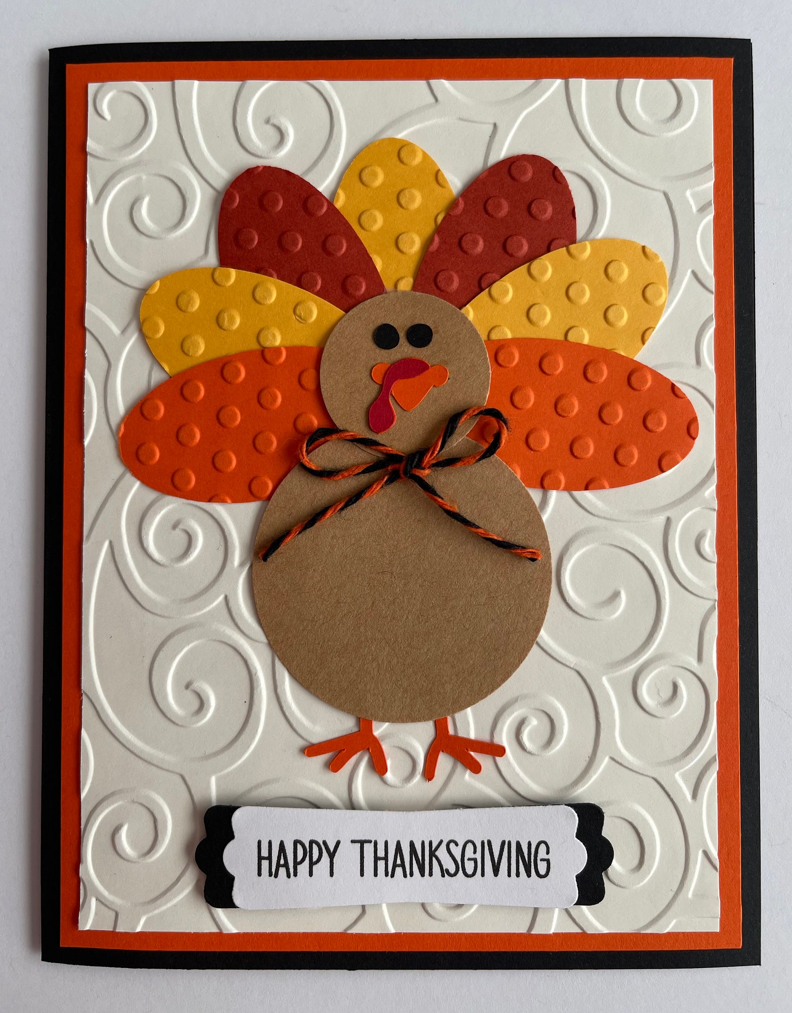 Thanksgiving "turkey" A2 Card, Gobble, Give Thanks, Handmade - Etsy