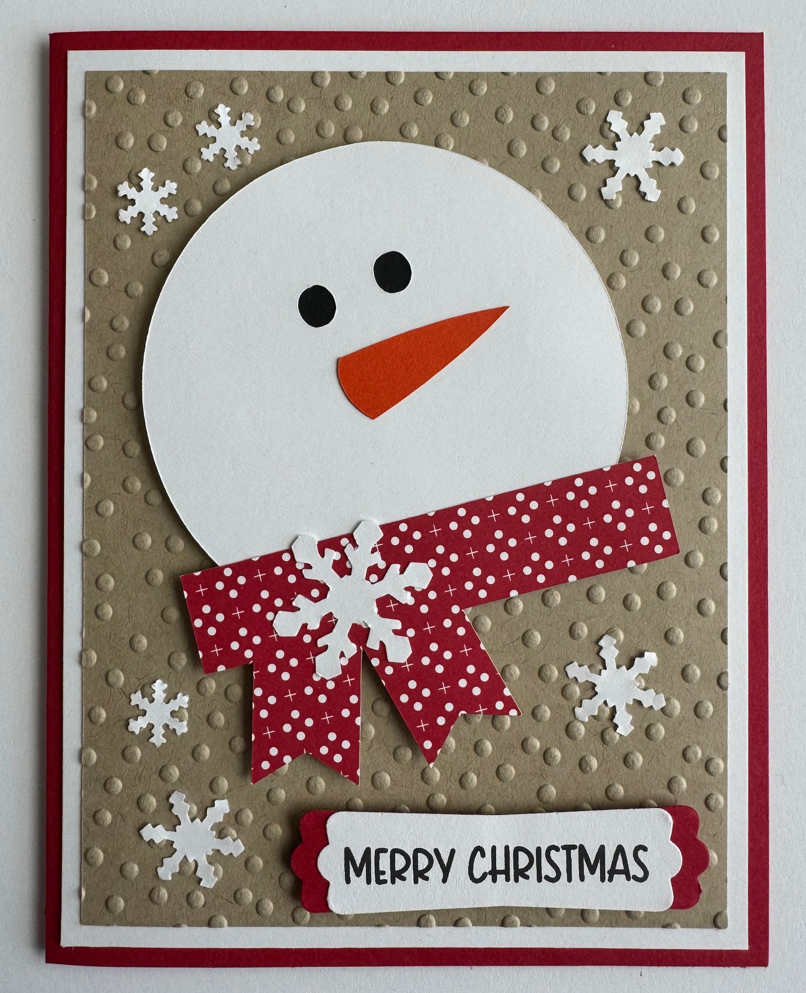 Christmas Snowman A2 Card, Handmade, Merry Christmas, Snow, Xmas ...