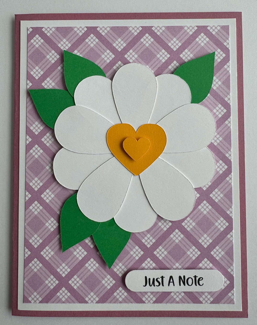 Flower A2 Note Card, Blank Inside, Friendship, Hello, Handmade - Etsy