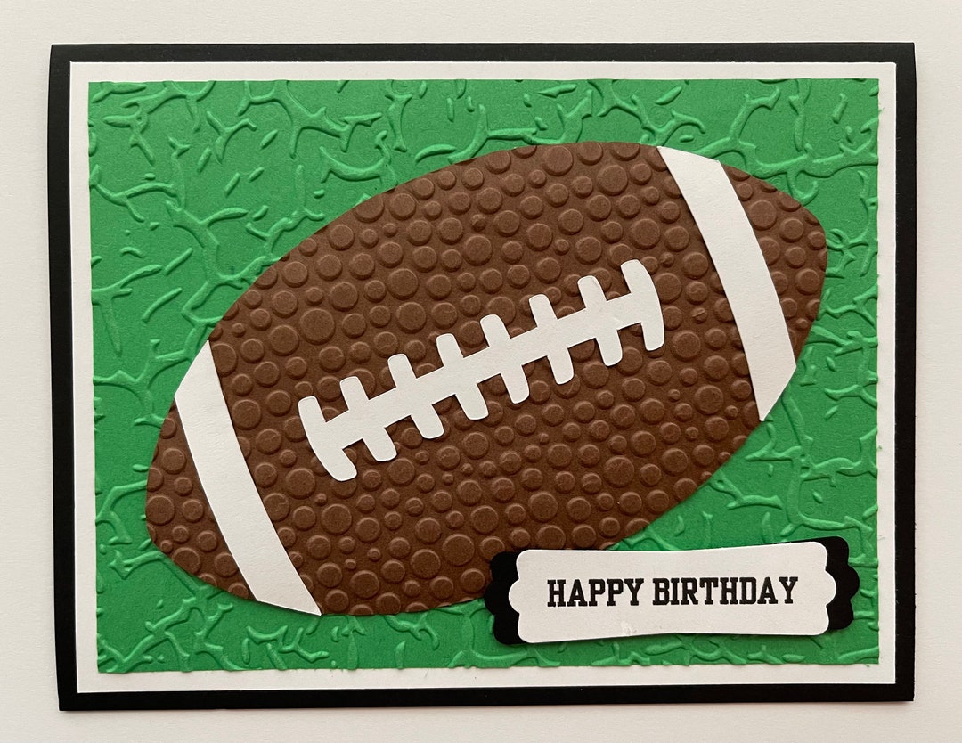Football Birthday A2 Card, Happy Birthday, Football Player, Handmade - Etsy