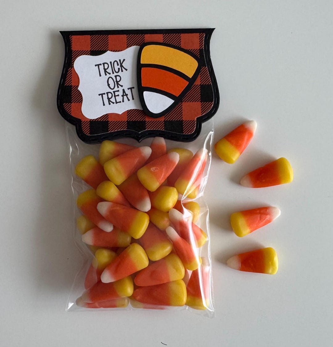 Set of 8 Halloween Treat Toppers With Bags, Handmade, Trick or Treat ...