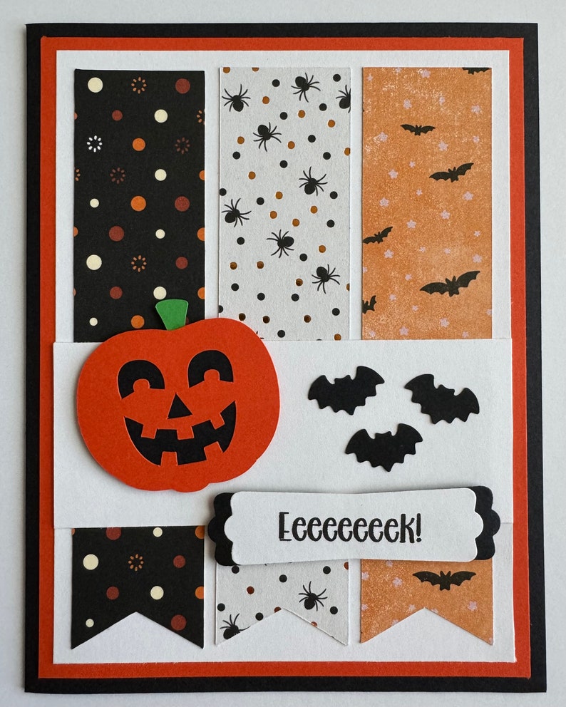 Halloween A2 Card, Jackolantern, Bats, October 31st, Spiders, Eeeeek ...
