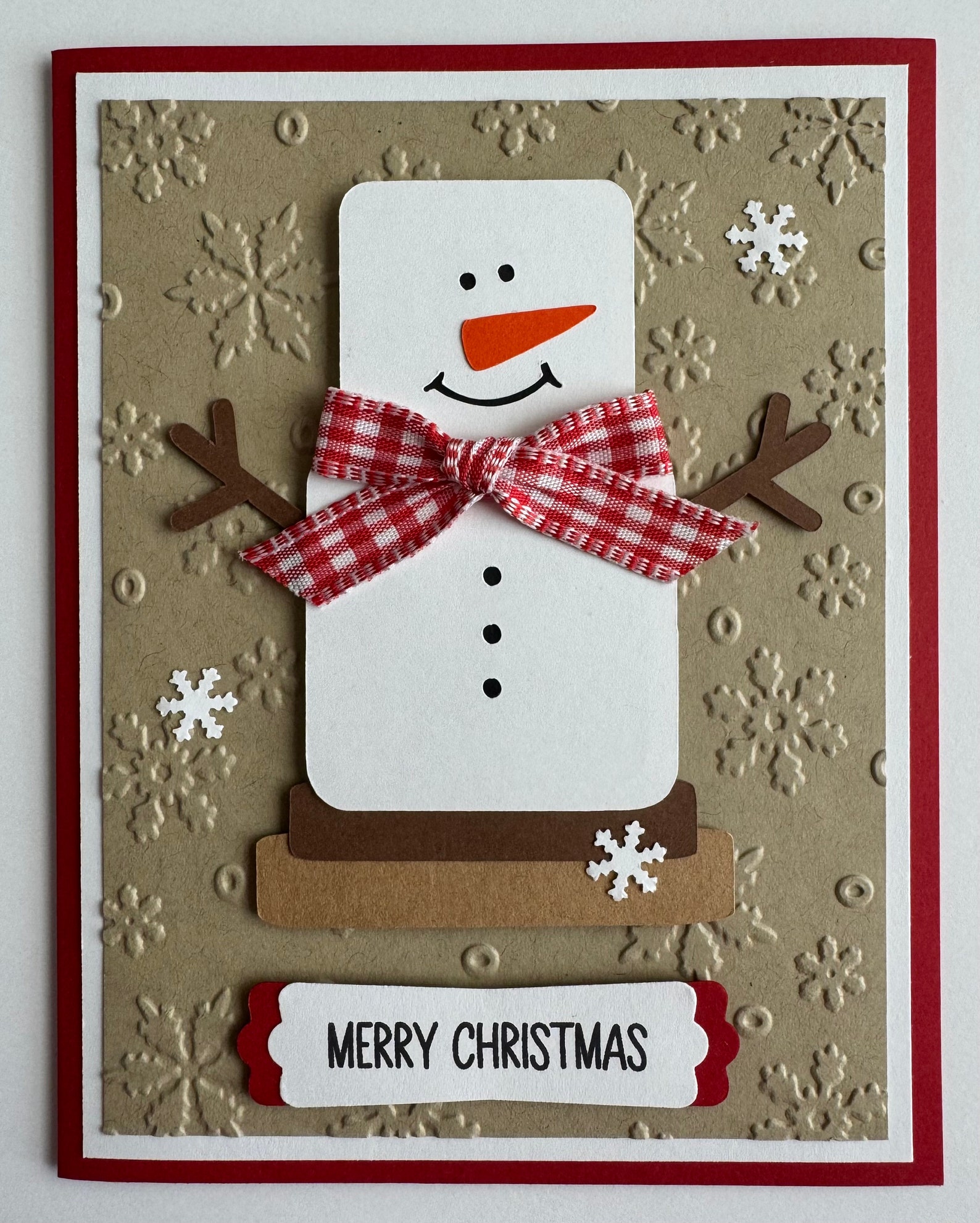 Smore's Snowman Christmas A2 Card, Handmade, Merry Christmas. Holidays ...
