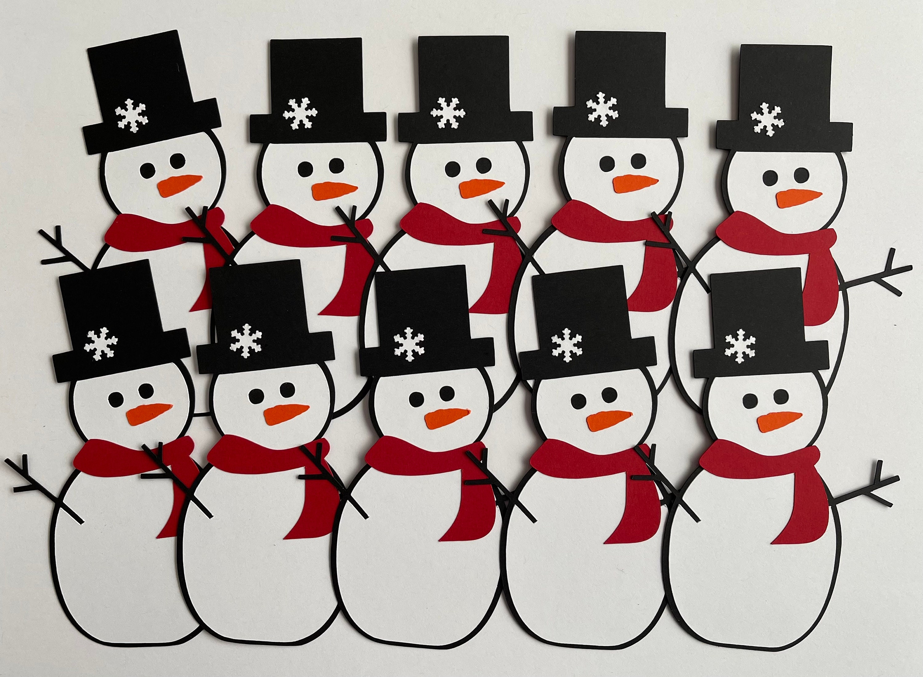 Set of 10 "snowmen" Die Cuts, Christmas, Winter, Scrapbooking, Card ...
