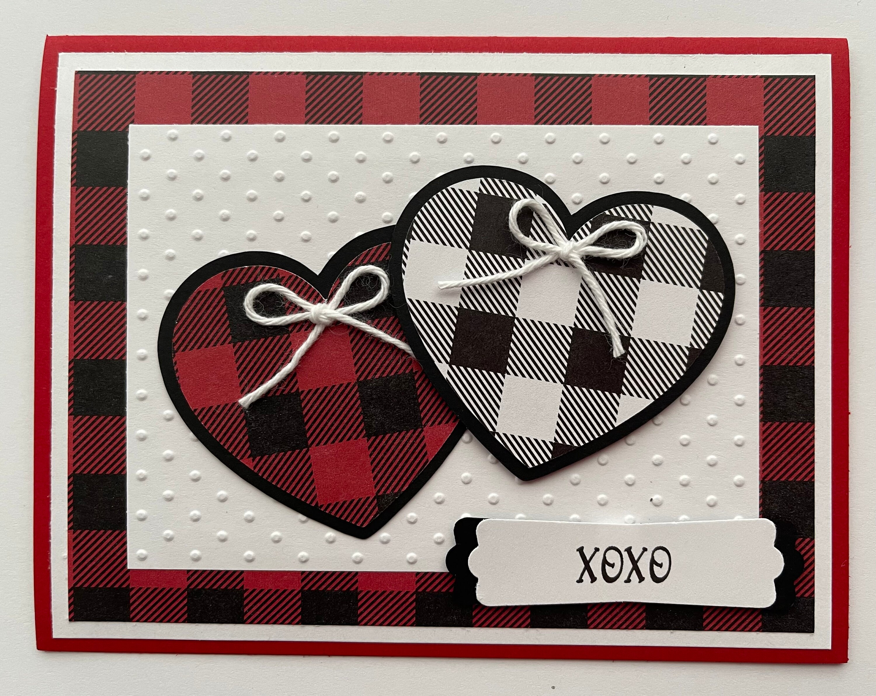 Valentine's A2 Card, Buffalo Hearts, Handmade - Etsy