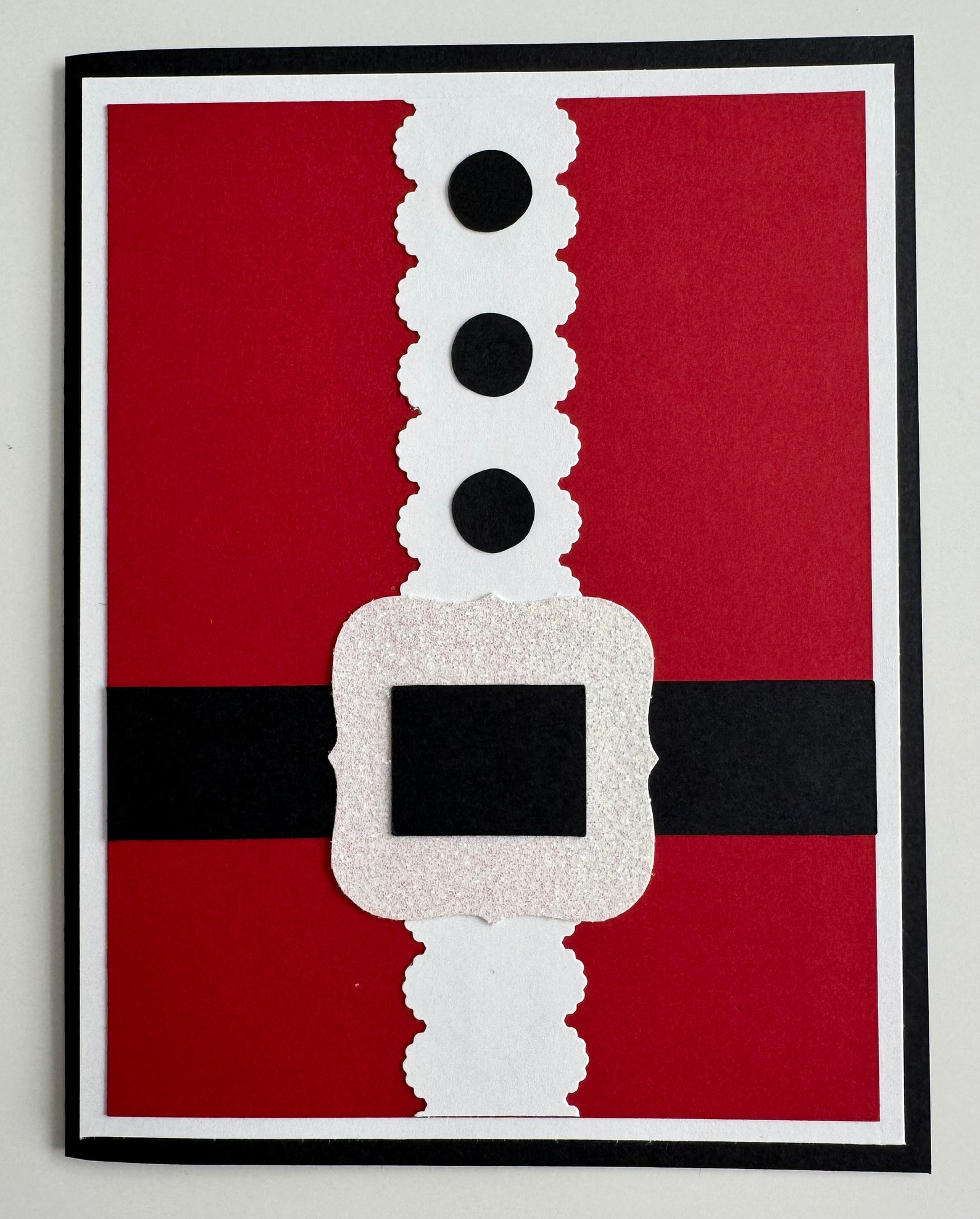 Santa Suit A2 Christmas Card, Handmade, Ho! Ho! Ho! Merry Christmas ...