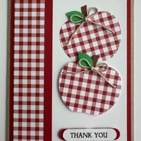 Apple thank You A2 Blank Note Card, Handmade, Teacher, School, Friend ...
