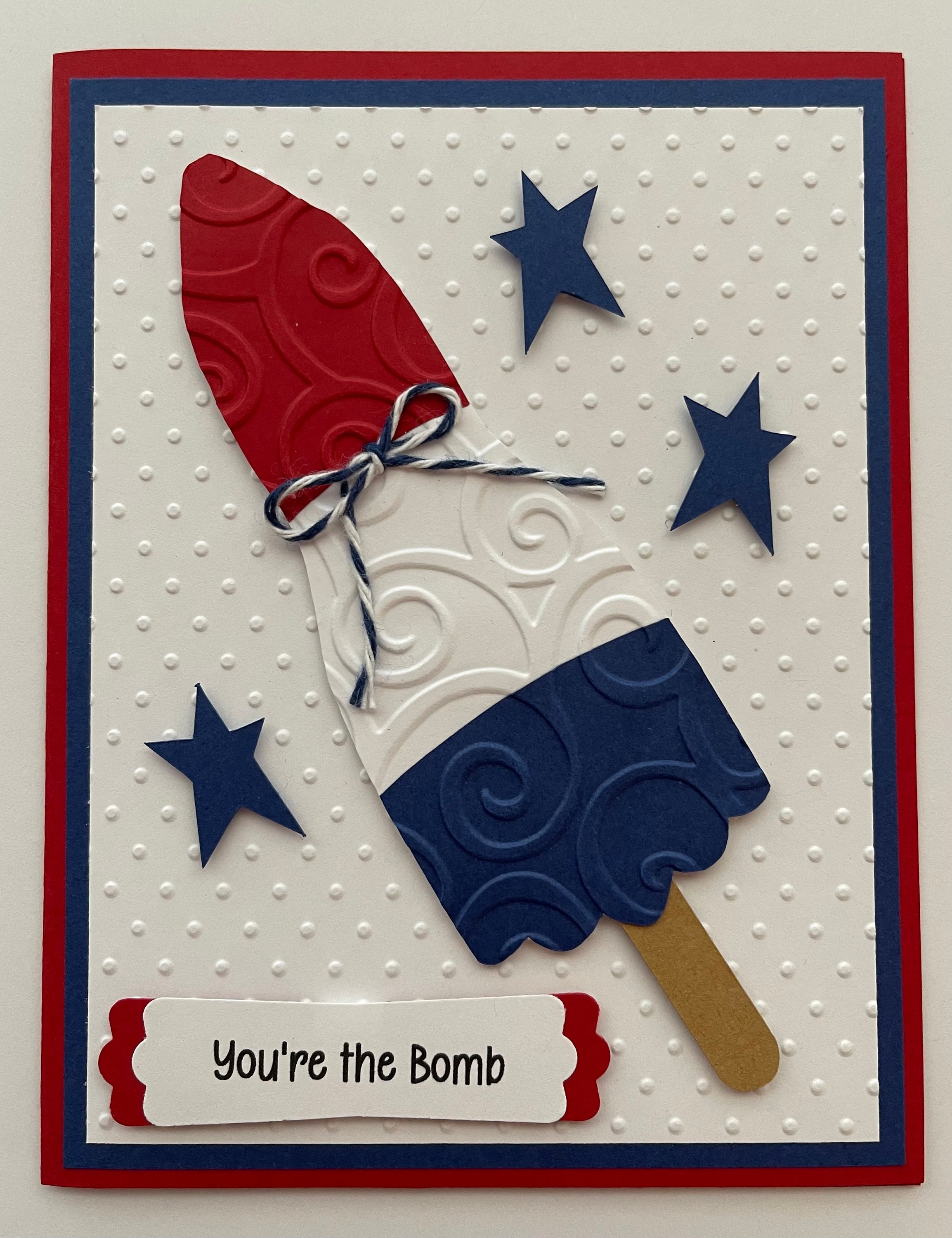 4th of July "bomb Pop" A2 Card, Handmade, Independence Day, USA, Red ...
