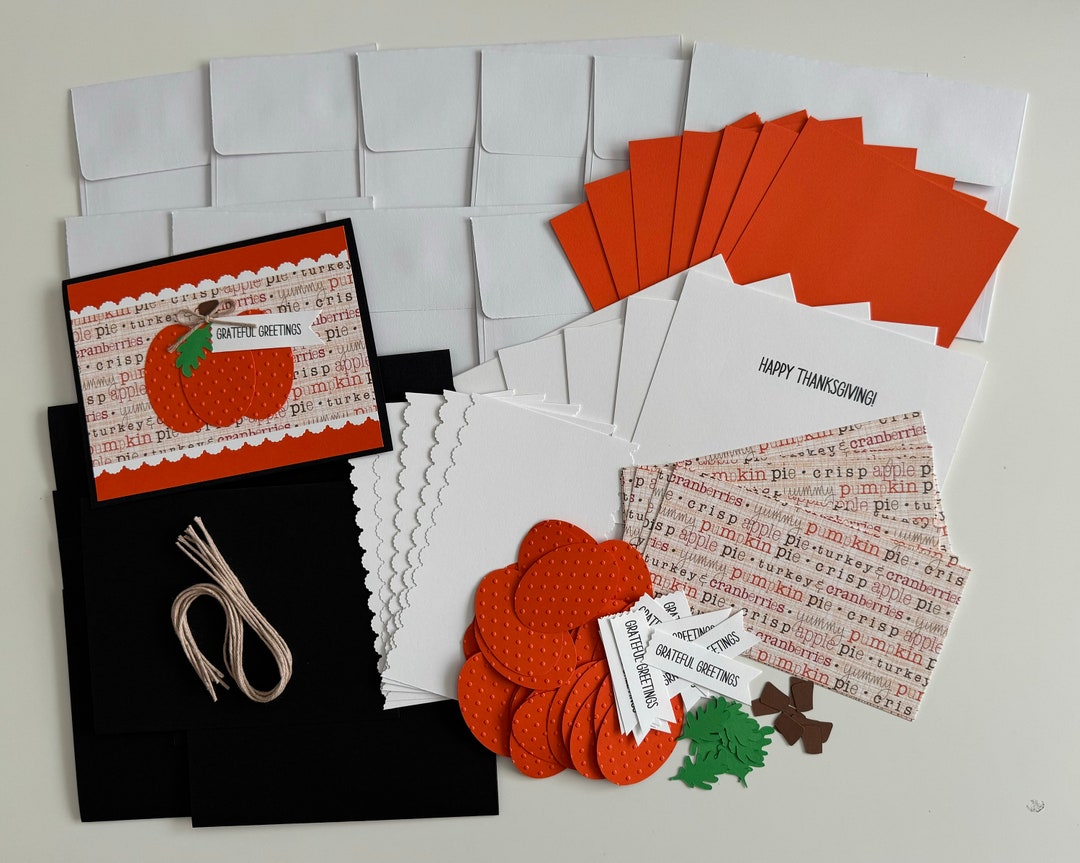 DIY Set of 10 Thanksgiving Card Kit, Grateful Greetings, 1 Sample ...