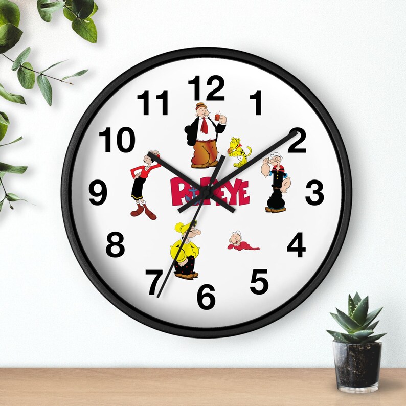 Cartoon Wall Clock, Popeye and Family, Unique Home Decor Gift, Retro ...