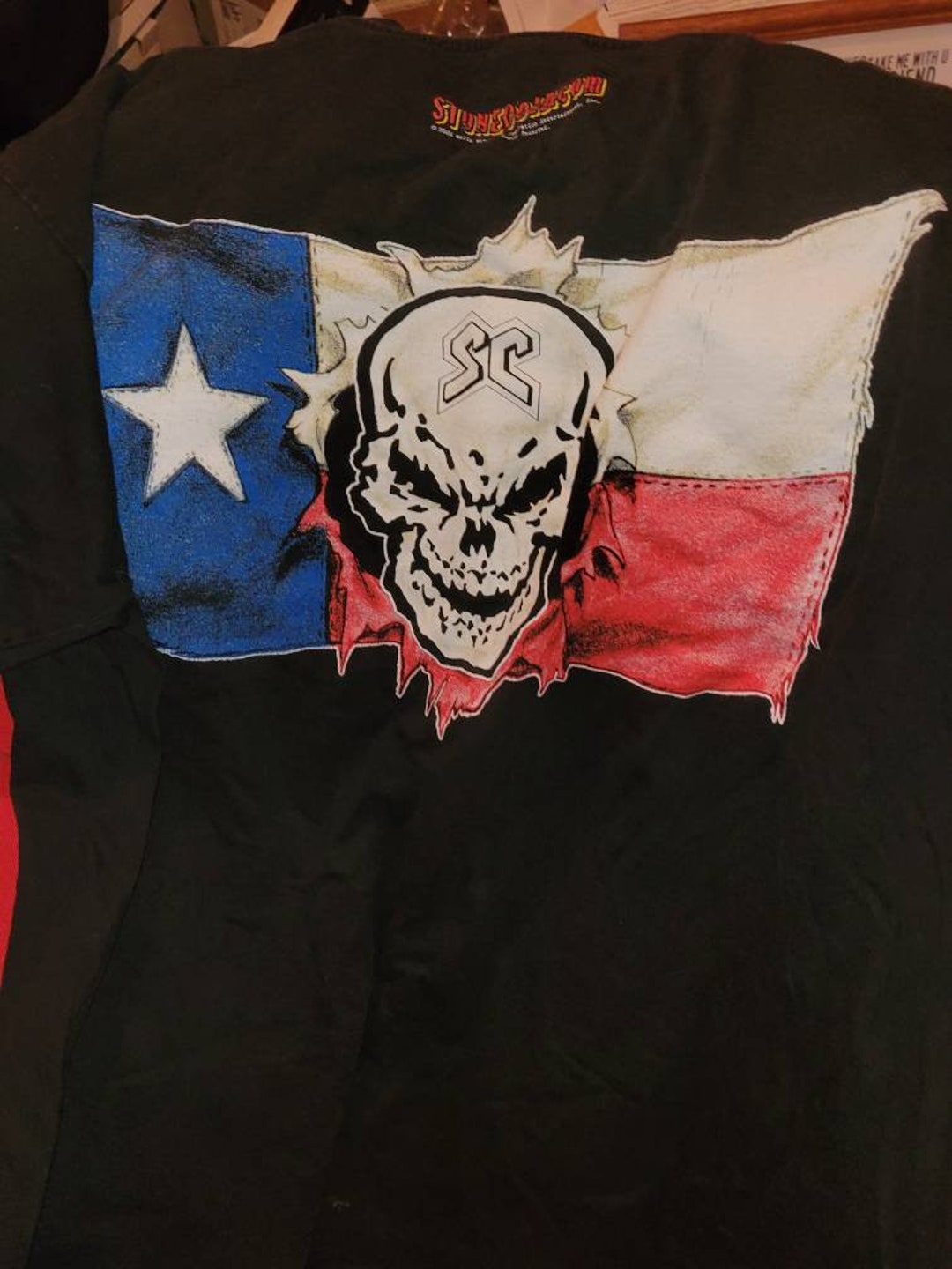 WWF Stone Cold Ragin' Redneck Texas Flag Steve Austin Vintage Shirt EUC ...