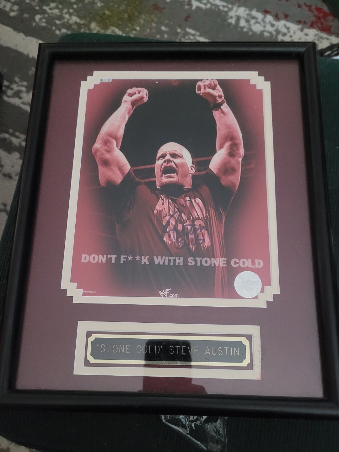 WWF Promo Photo Handsigned by Stone Cold Steve Austin February 2000 COA ...