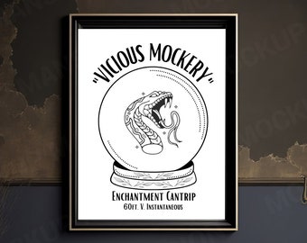 Vicious Mockery Spell Candle Inspired by Dungeons and Dragons RPG - Etsy