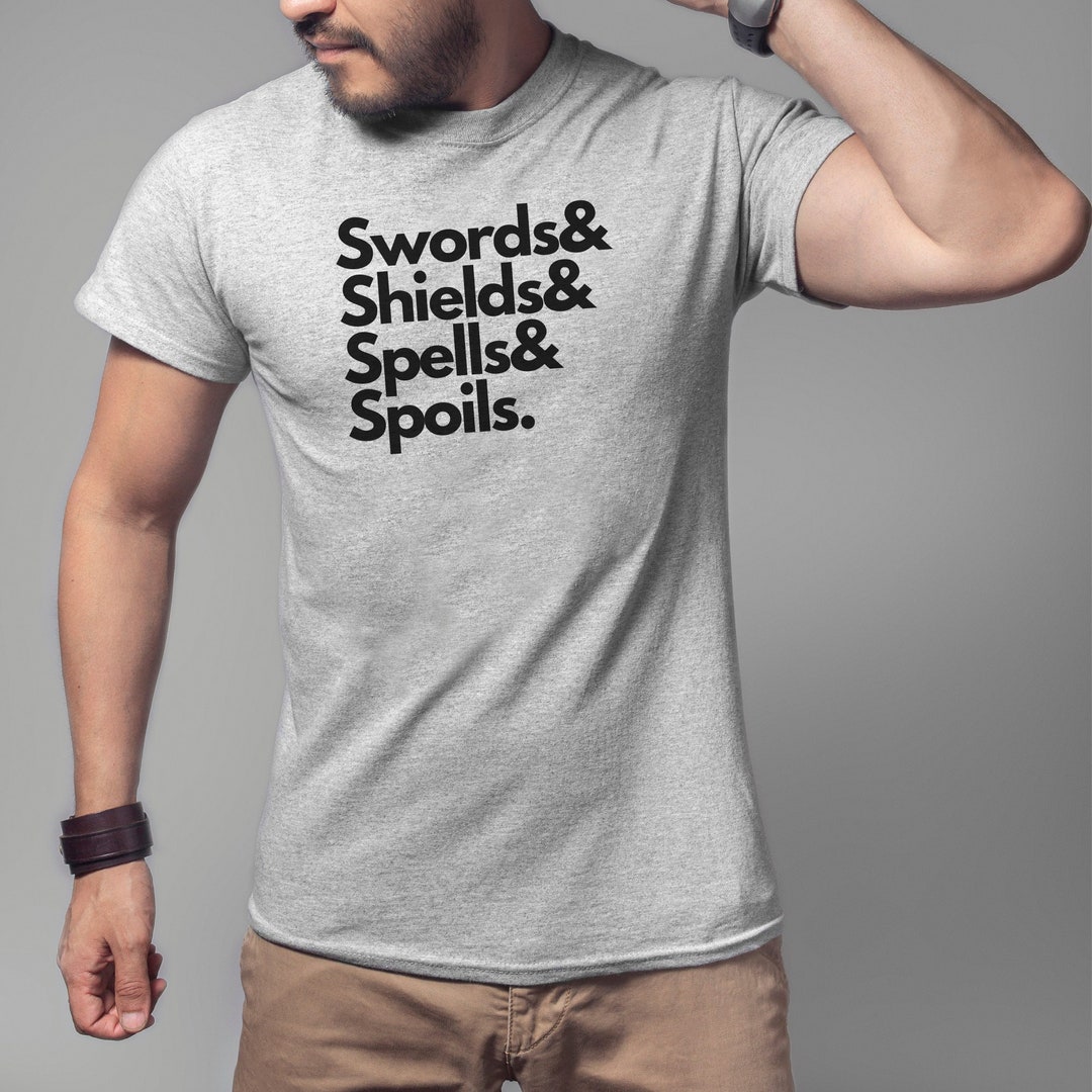 DND Swords, Shields, Spells and Spoils T-shirt - Etsy