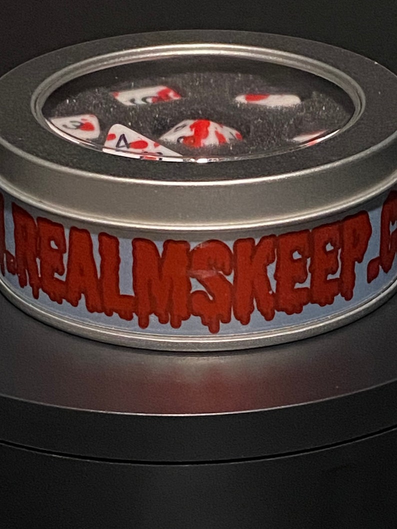 7pc DND Dice Set - Blood Splatter Dice - Case and Dice Tray Option ...