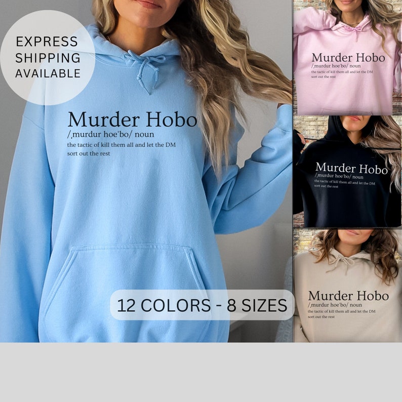 Murder Hobo DND Hoodie Black Font - Etsy