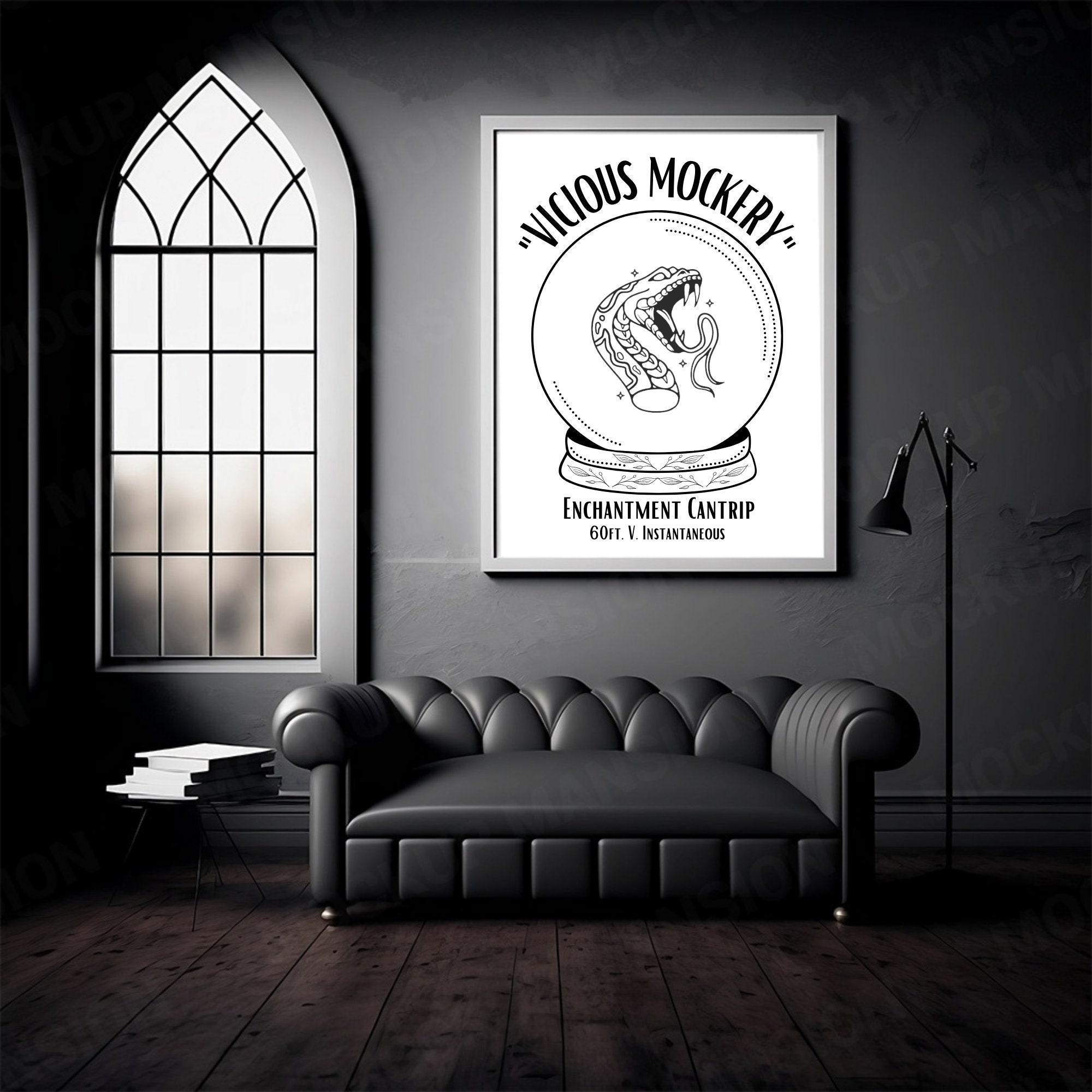 Vicious Mockery Dungeons and Dragons Gift Boho Gothic Spell Card Wall ...