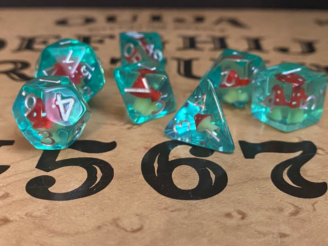 Mushroom Dice Set 7pc Polyhedral Dice Set Dungeons and Dragons Dice ...