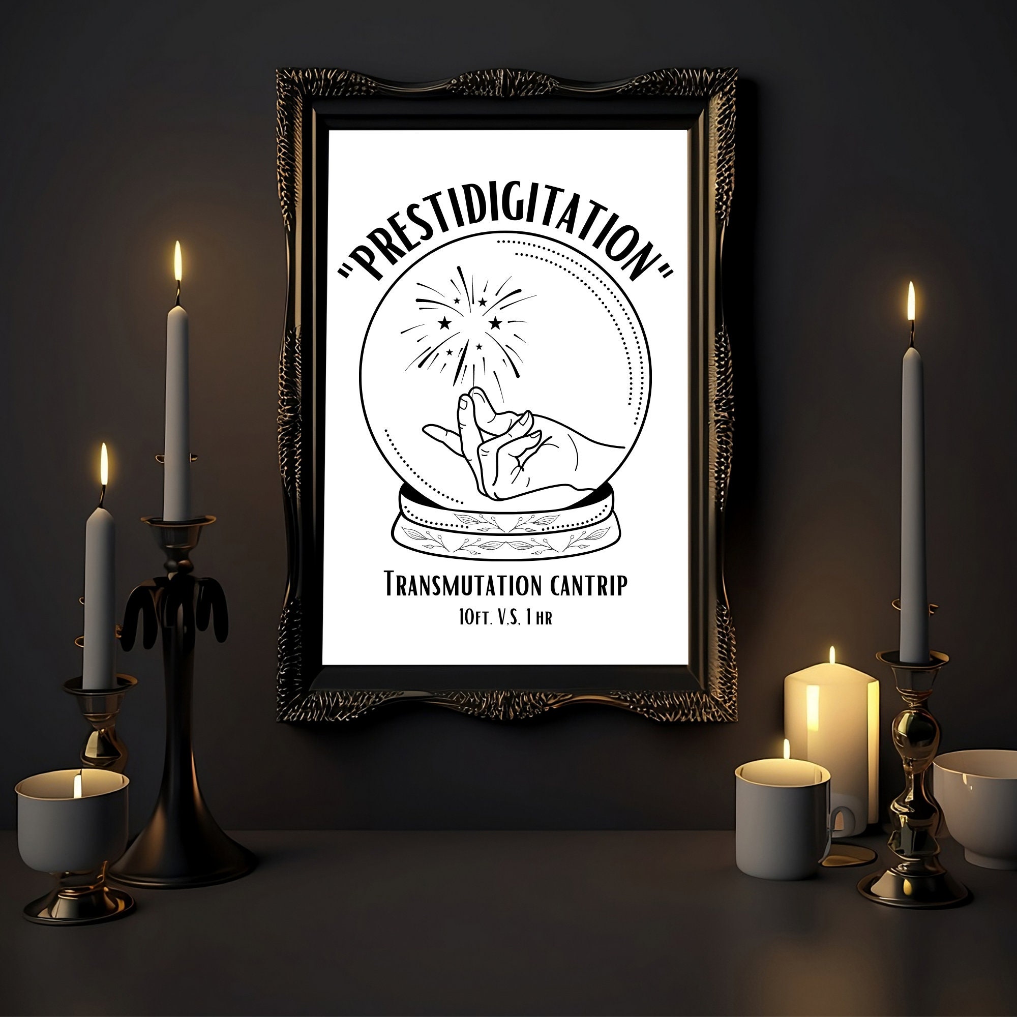 Prestidigitation Cantrip Dungeons and Dragons Gift Boho Gothic Spell ...