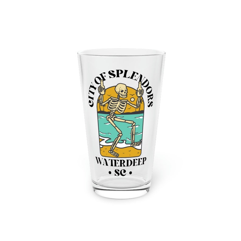 DND Pint Glass Waterdeep, Sword Coast - City of the Dead - 16oz - Etsy