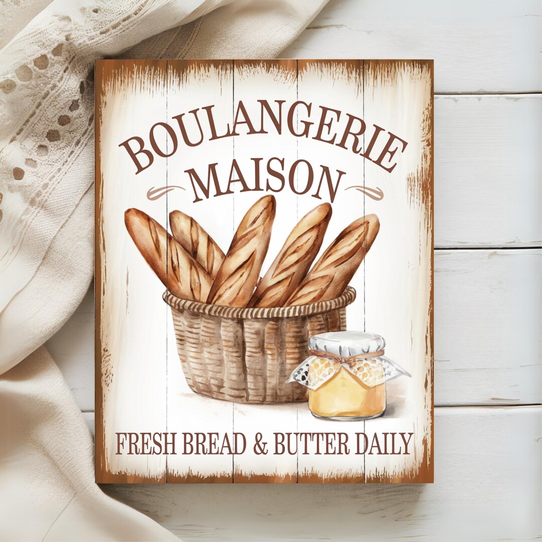 Boulangerie Maison French Bakery Sign Vintage Shabby Bread Shop Wall ...