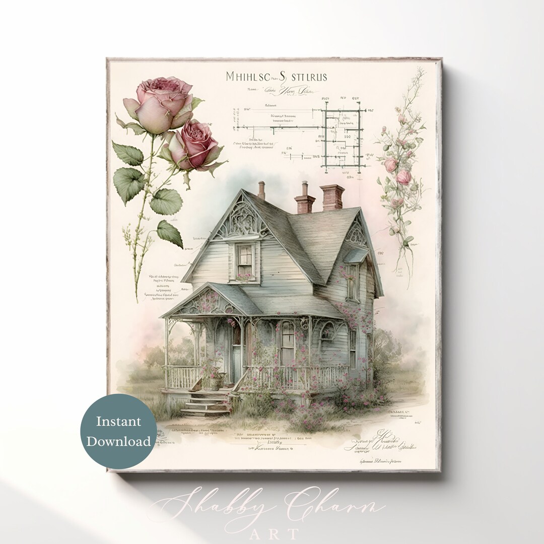 Shabby Chic Cottage Building Diagram Shabby Chic House Plans Vintage ...