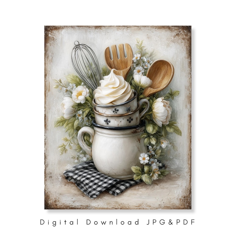 Farmhouse Kitchen Baking Sign Rustic Wall Art Vintage Dessert Decor ...