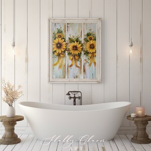 Sunflowers Wall Art, Farmhouse Style Sign, Cottage Floral Decor Print ...