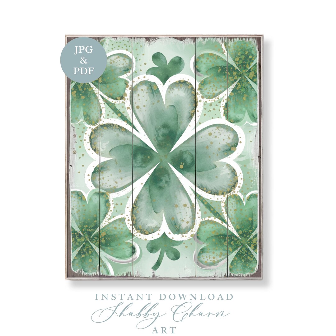 Rustic Shamrock Wall Decor Vintage St. Patricks Day Sign Shabby Chic ...