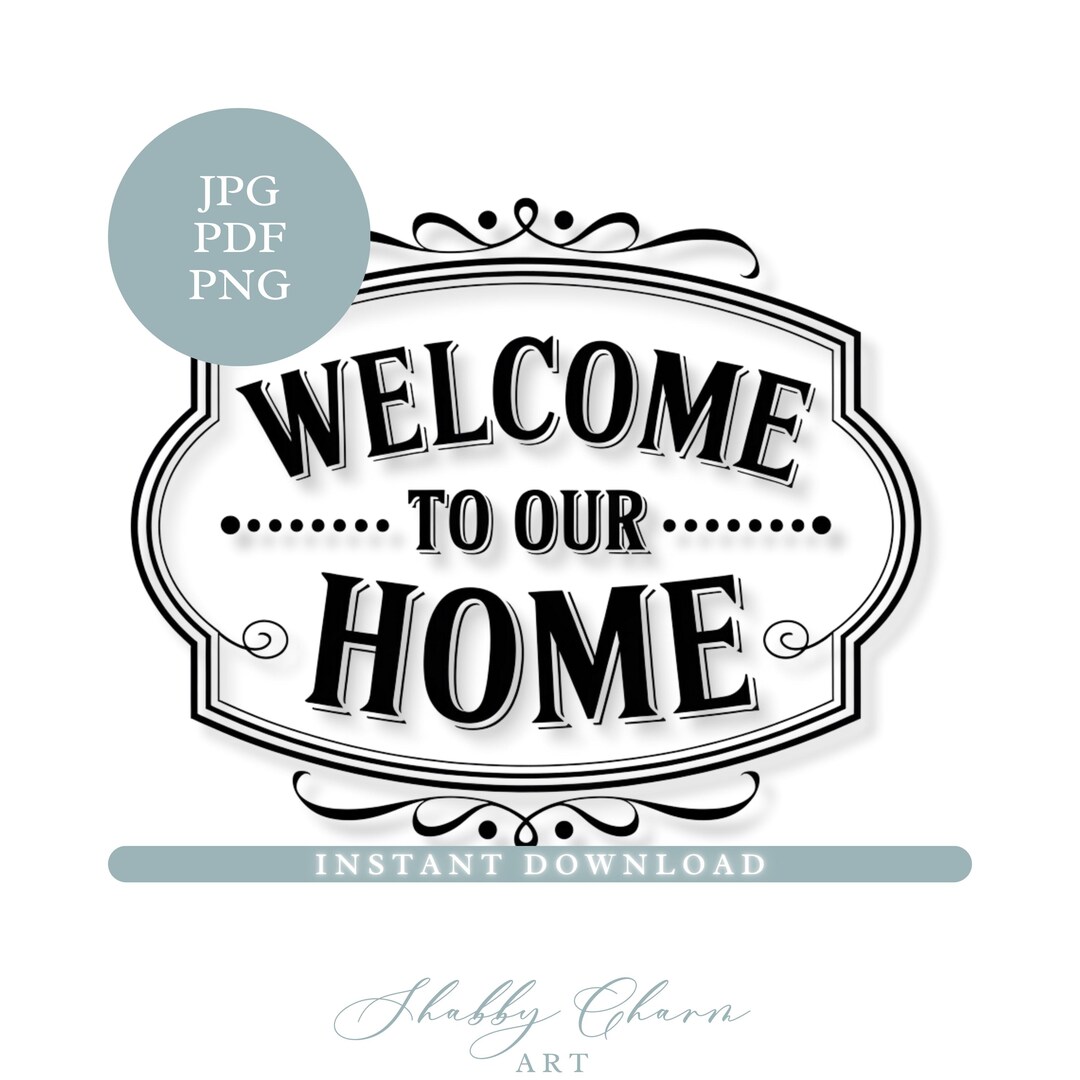 Retro Welcome to Our Home Png Vintage Letters Clipart Digital Download ...
