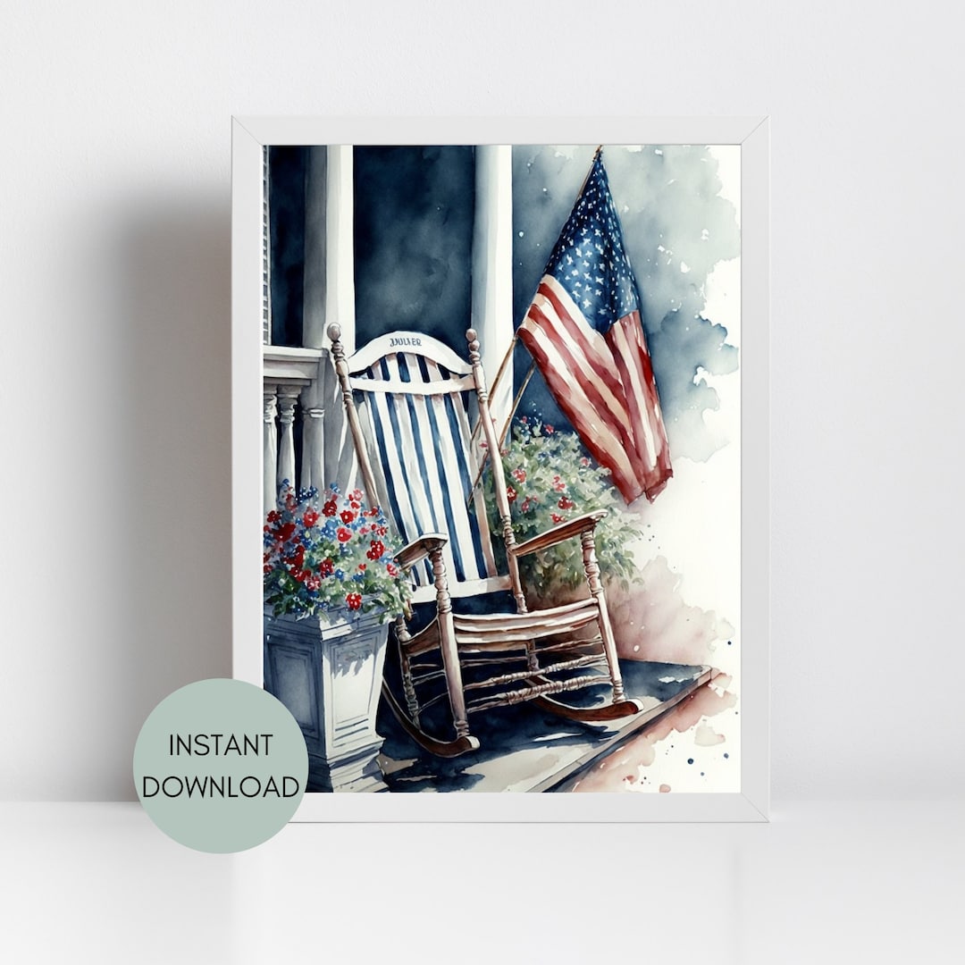 Watercolor American Flag Instant Digital Download Printable - Etsy
