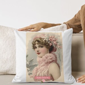 Vintage Lady Vintage Portrait Retro Women Winter Decor - Etsy