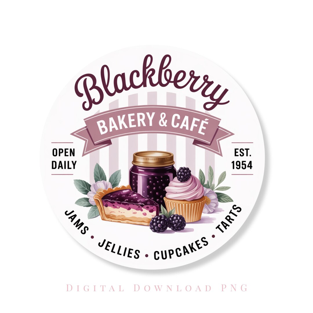 Blackberry PNG Blackberry Bakery Cafe Round Sign Farmhouse Kitchen ...