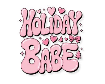 Pink Bubble Letter Frosty Cutie PNG Christmas Clipart Cute Coquette ...