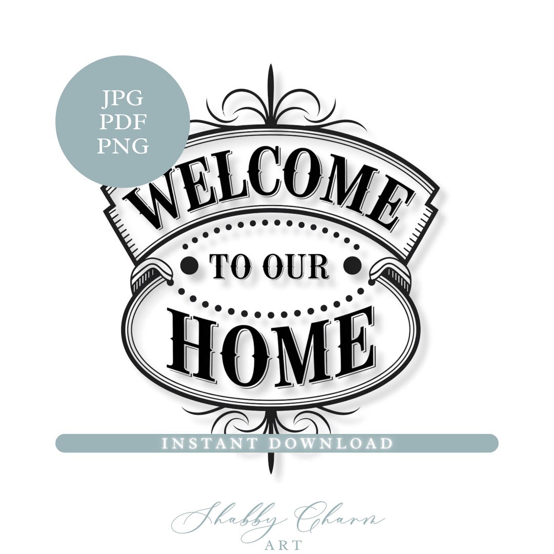 Retro Welcome to Our Home Png Vintage Letters Clipart Digital Download ...