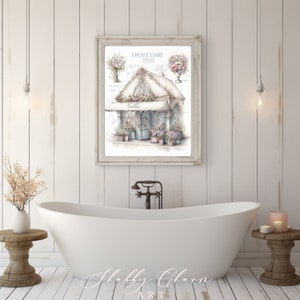 Shabby Chic Flower Market Antique Roses Watercolor Vintage Print Wall ...