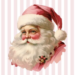 Vintage Santa Clipart Set 4 Transparent PNG Images Christmas ...