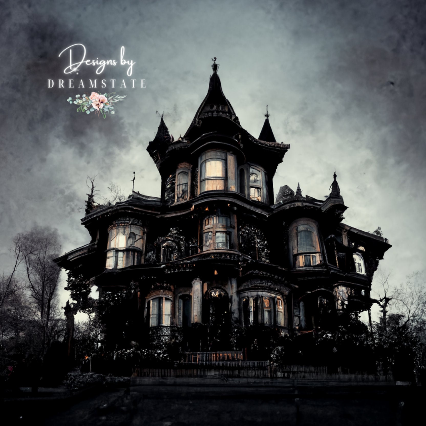 Halloween Haunted Mansion Halloween Printable Vintage - Etsy