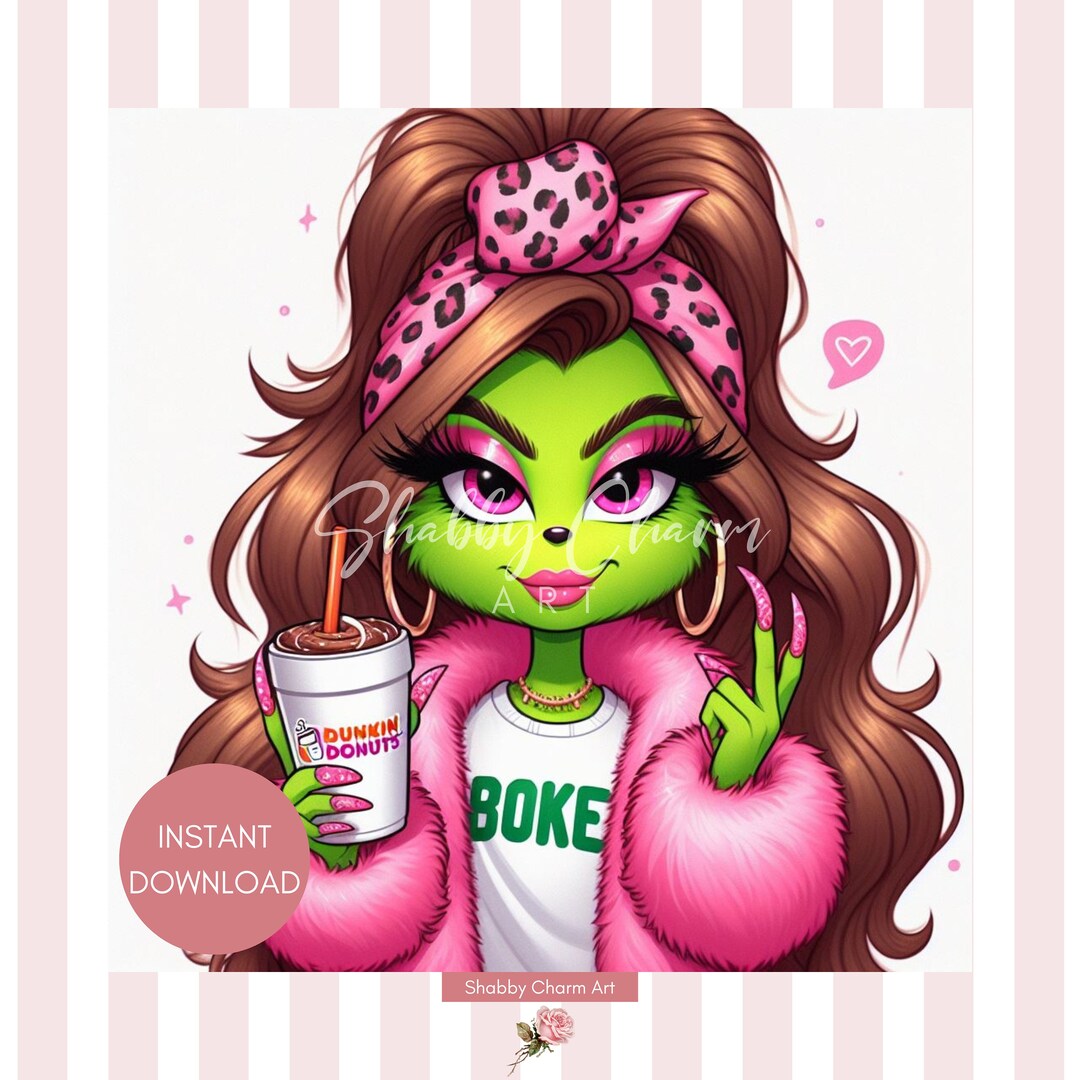 Grinch Wall Art Pink Grinch Grinch Download Pink Grinch - Etsy