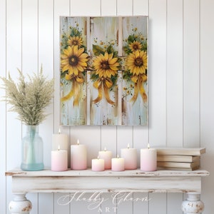 Sunflowers Wall Art, Farmhouse Style Sign, Cottage Floral Decor Print ...