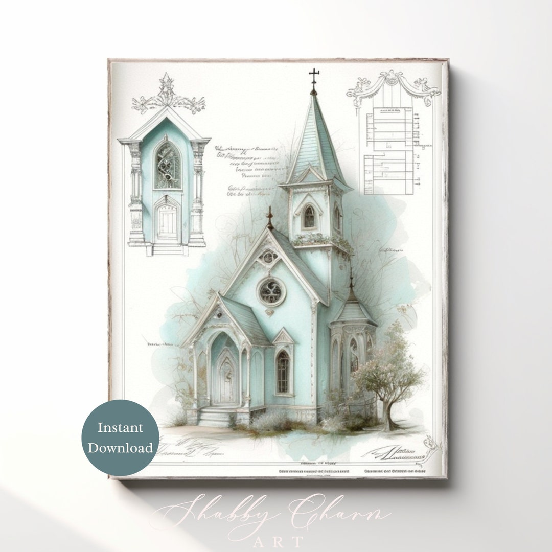Shabby Chic Church Building Diagram Shabby Chic Plans Vintage Cottage ...
