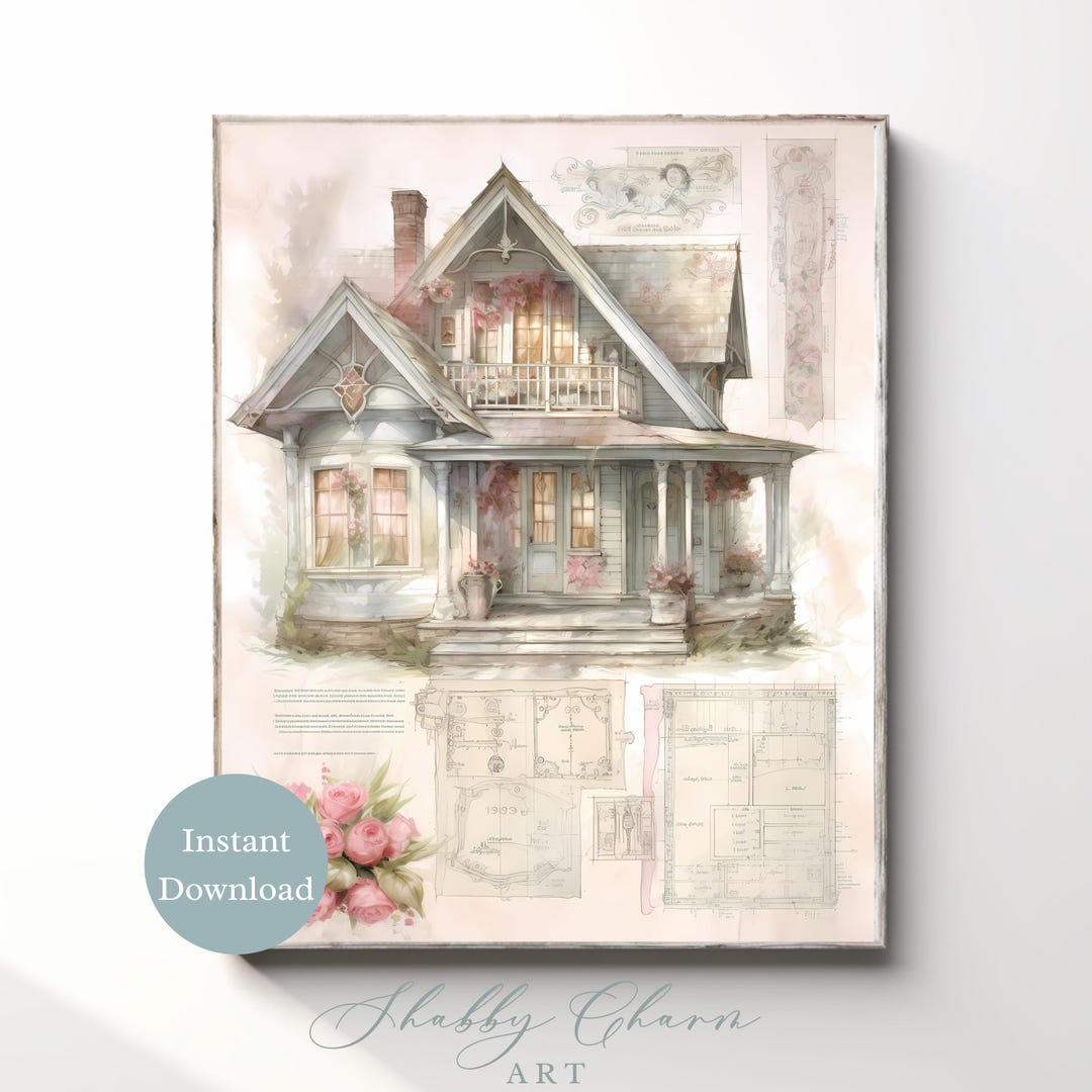 Shabby Chic Prints Shabby Chic Wall Decor Romantic Home Decor Shabby ...