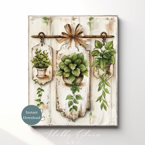 Printable House Plant Sign, White Wood Farmhouse Sign, Rustic Home ...