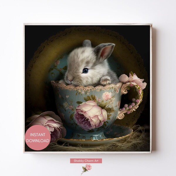 Vintage Bunny Digital Download - Etsy