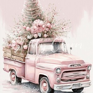 Shabby Chic Pink Vintage Style Christmas Pink Pickup Truck - Etsy