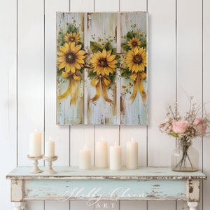Sunflowers Wall Art, Farmhouse Style Sign, Cottage Floral Decor Print ...